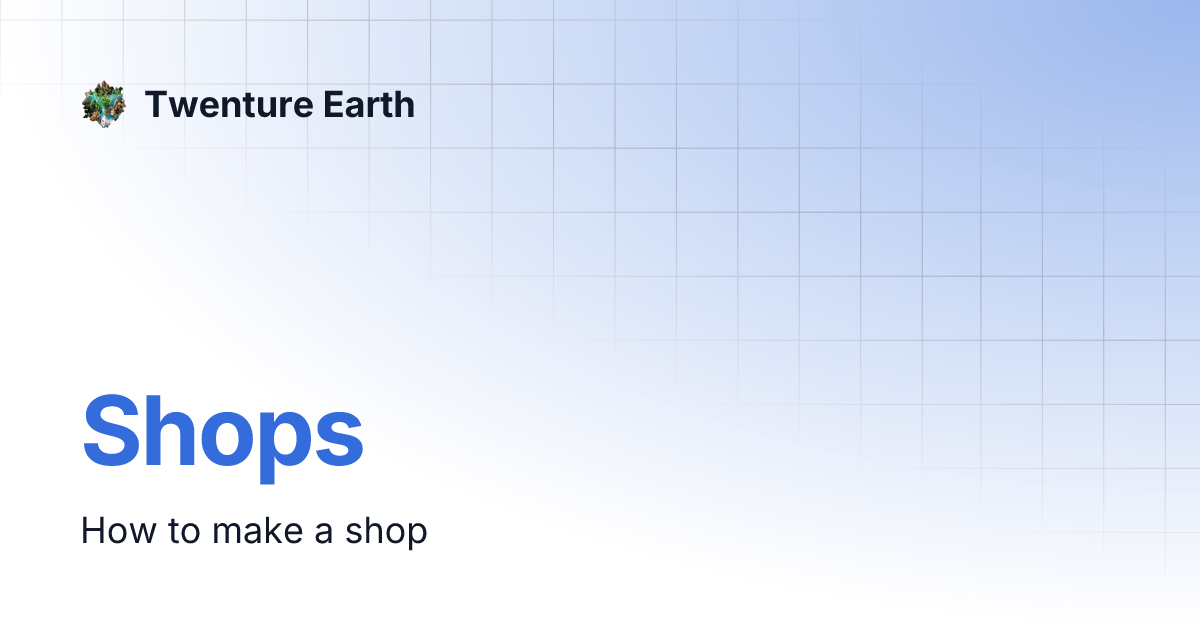 Shops | Twenture Earth